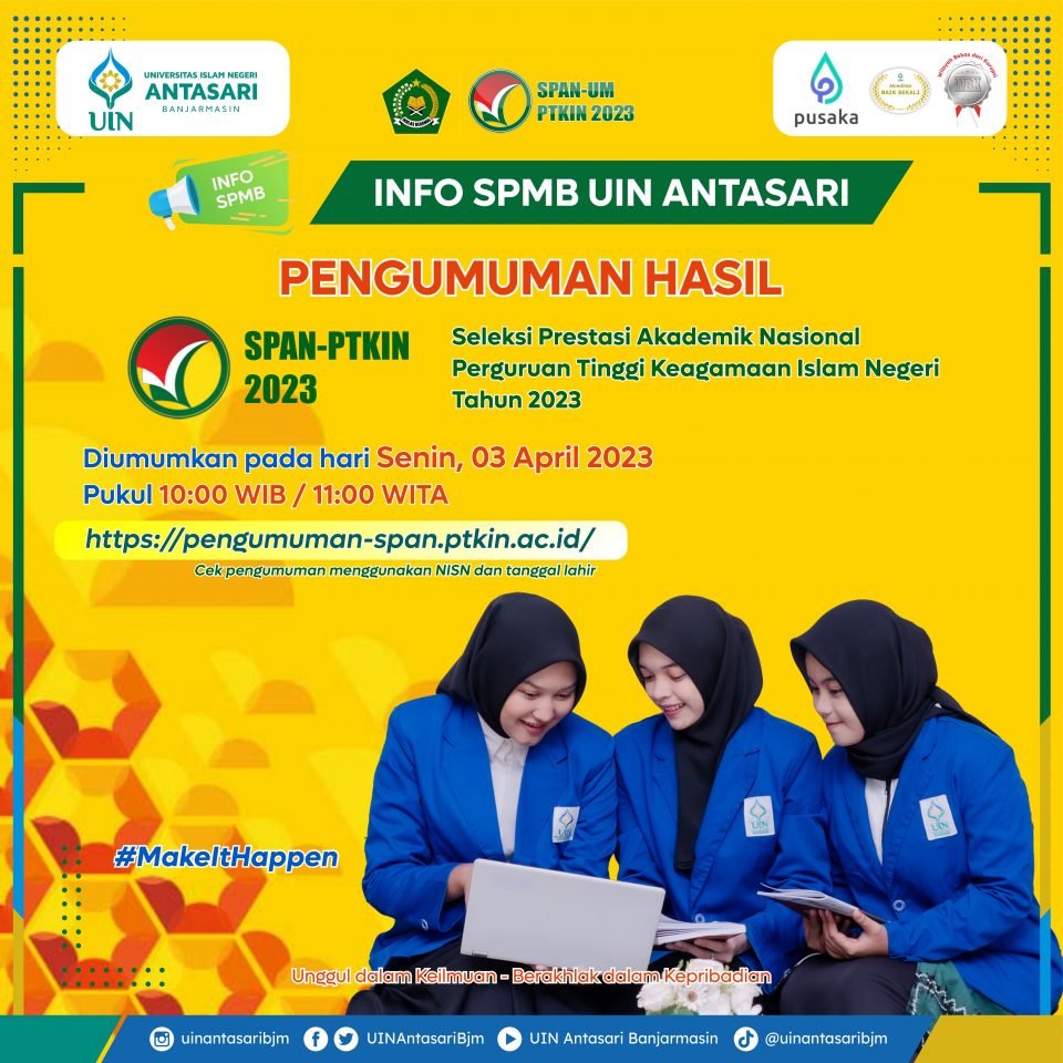 Diumumkan Besok, Berikut Link dan Cara Cek Kelulusan SPAN-PTKIN 2023 - Situs Resmi UIN Antasari